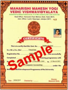 certificate – Maharishi Skills